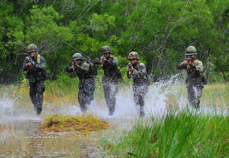 Thai army field training editorial stock image. Image of squad - 43312354
