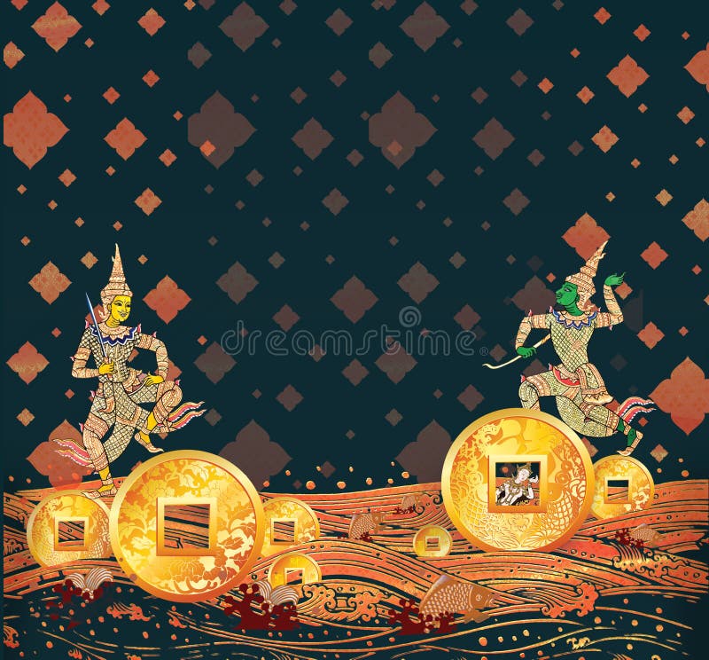 Thai Art Background stock illustration. Illustration of abstract - 38215444