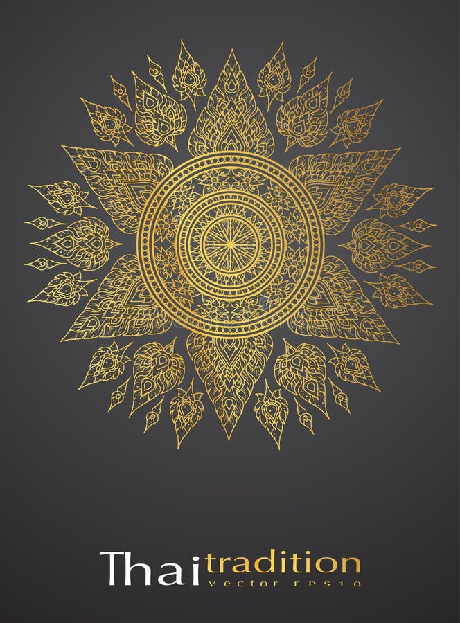 Thai Art Element Traditional Gold for Greeting Cards,book Cover. Stock ...
