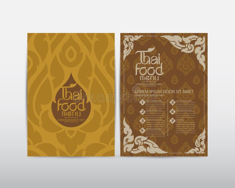 Thai Food Menu Template Vector Stock Illustration - Illustration of ...