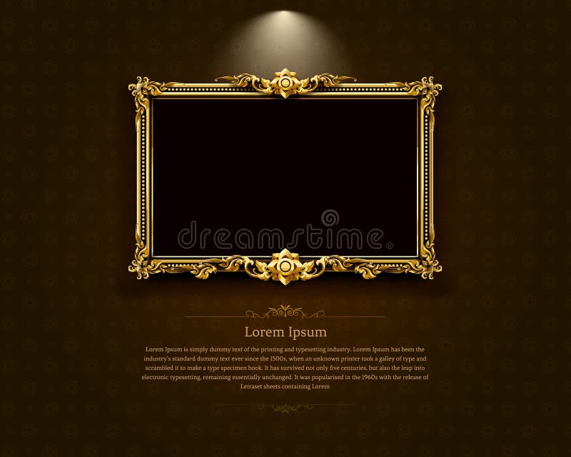 Thai Art Frame Border Pattern and Buddha Statue Stock Vector ...