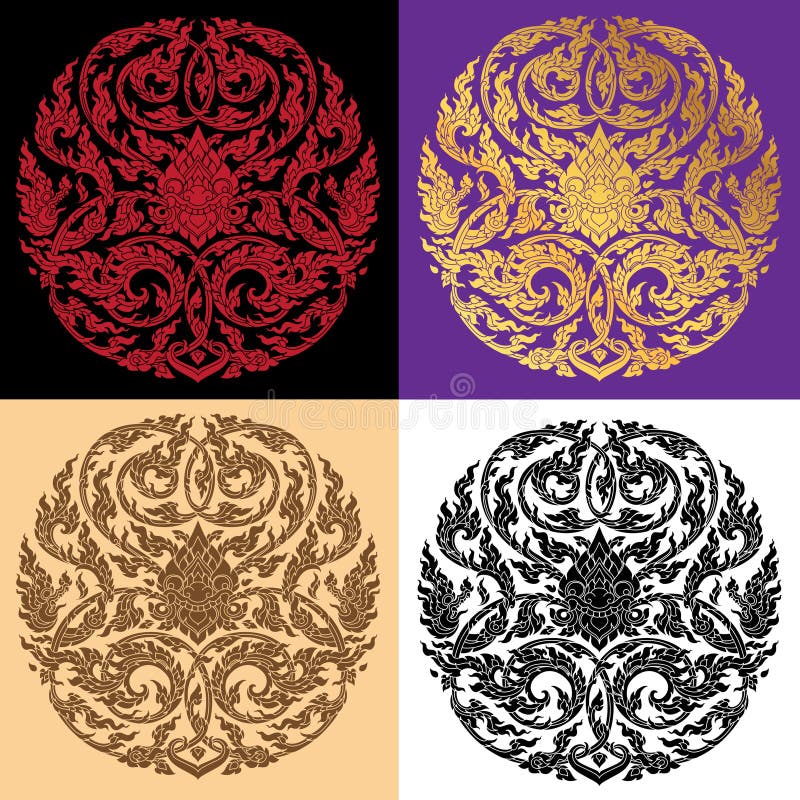 Vector Pattern Thai Tradition Stylish Stock Vector - Illustration of ...
