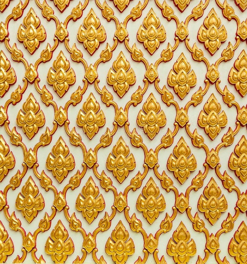 Thai Art Texture on White Temple Wall Stock Image - Image of reptile ...
