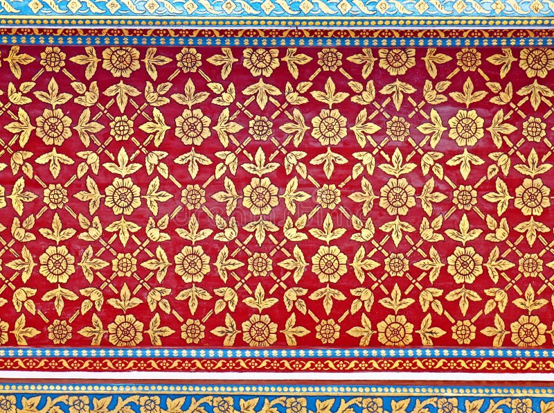 Thai art wall pattern stock image. Image of detail, print - 20775679