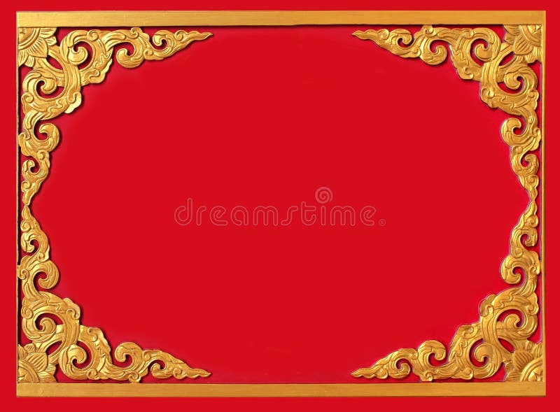 Frame with Thai Art Wall Pattern Stock Photo - Image of line, concept ...
