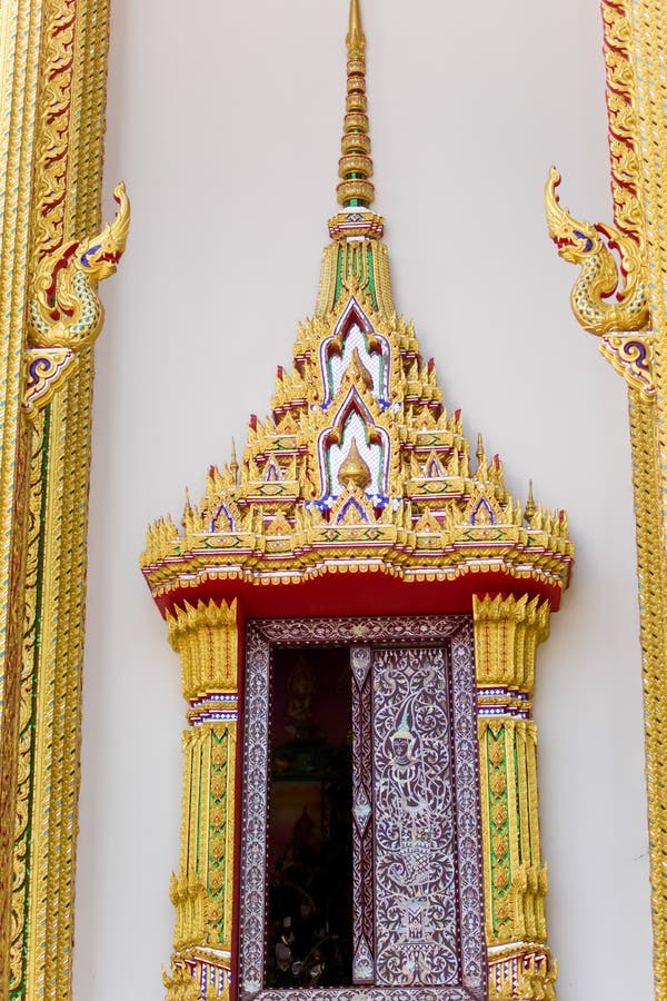 Thai art of the window stock photo. Image of gold, engrave - 38312932
