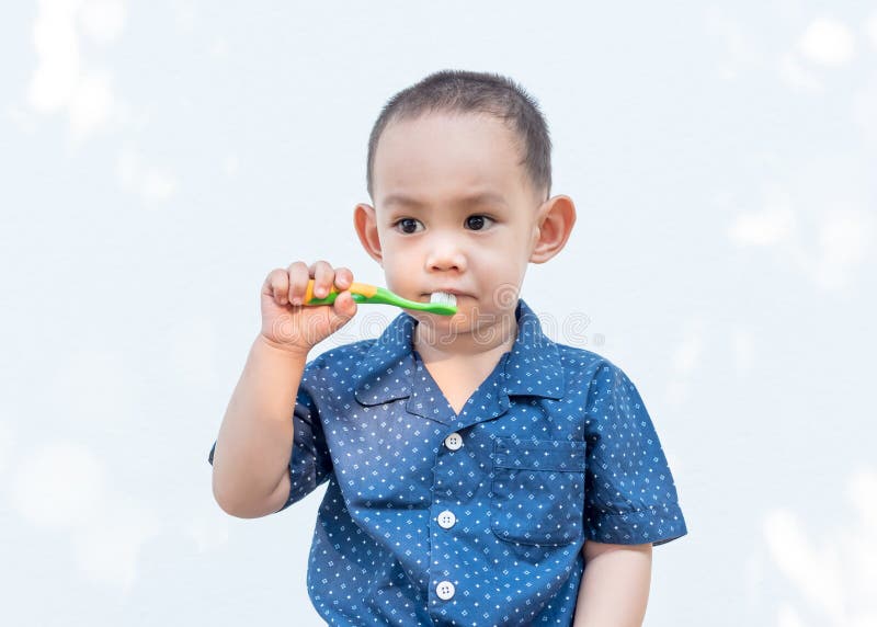 Thai Baby Boy Brushing Teeth. Stock Image - Image of tooth, young: 86000339