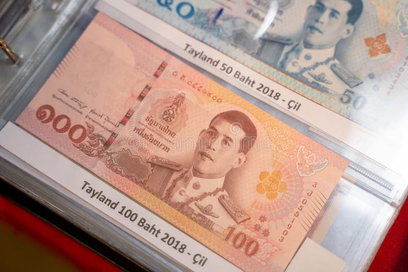 100 Thai Baht Banknote at the Flea Market. Editorial Stock Photo ...