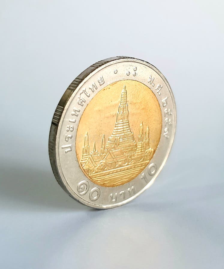 10 Thai Baht coin stock image. Image of currency, coin - 87360331