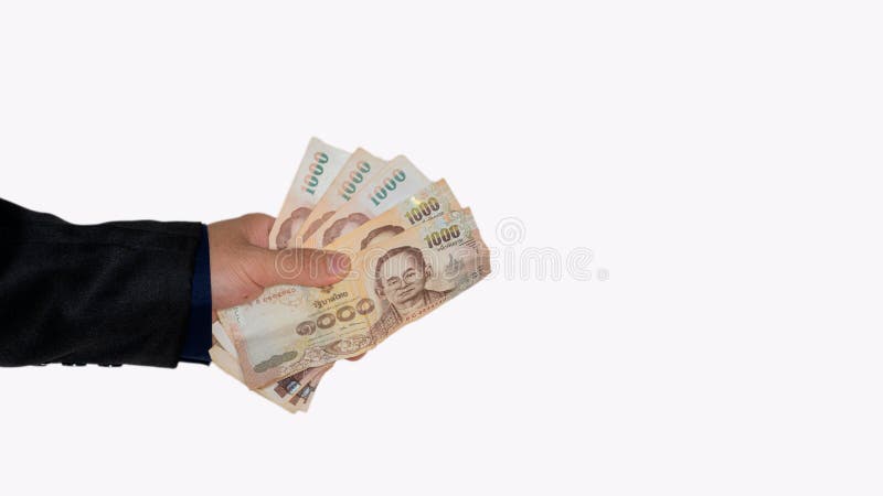 5000 Thai Bank Notes that only Have Five 1000 Bank Notes in Hand on a ...