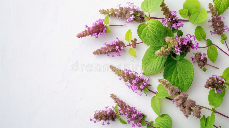 Thai Basil Flower Patchouli Plant Isolated White Background Stock Image ...
