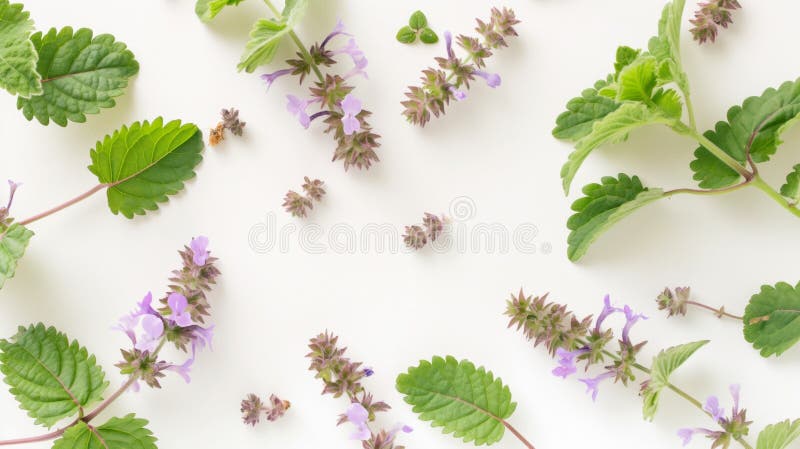 Thai Basil Flower Patchouli Plant Isolated White Background Stock Image ...