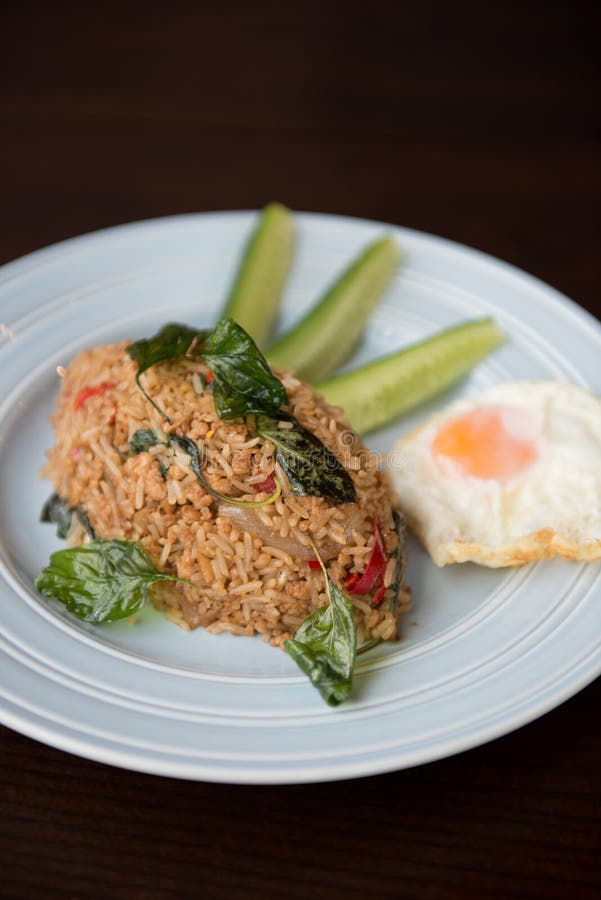 Thai basil fried rice stock image. Image of dinner, asian - 68575165