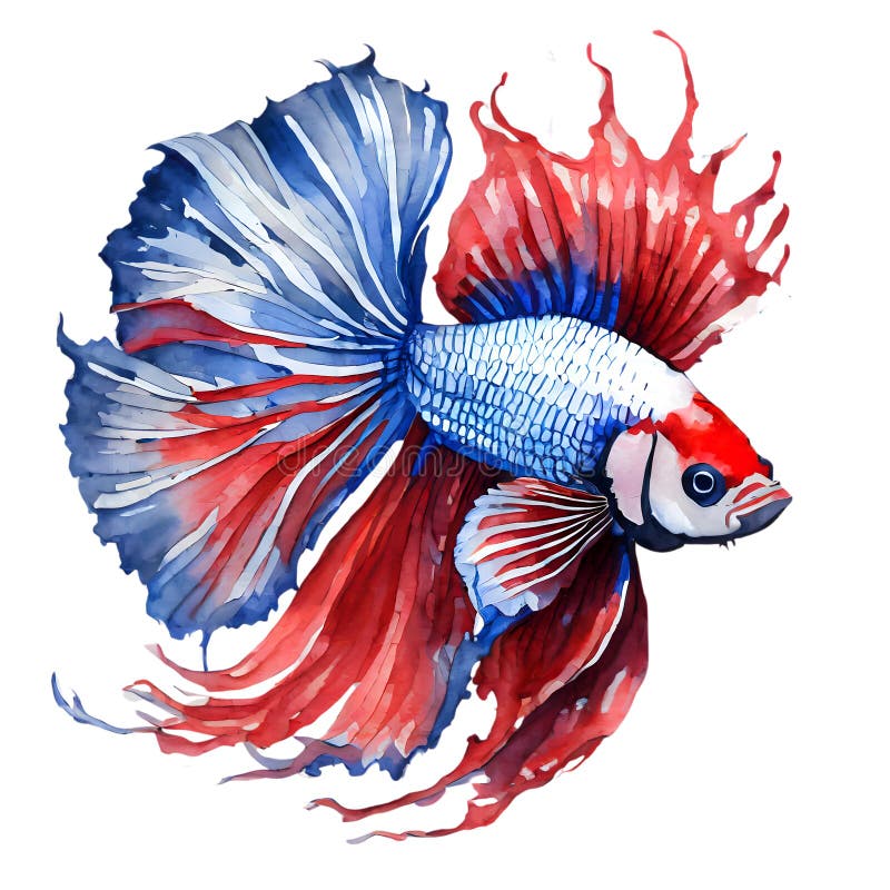 Thai Betta Fish, on a White Background Stock Image - Image of isolated ...