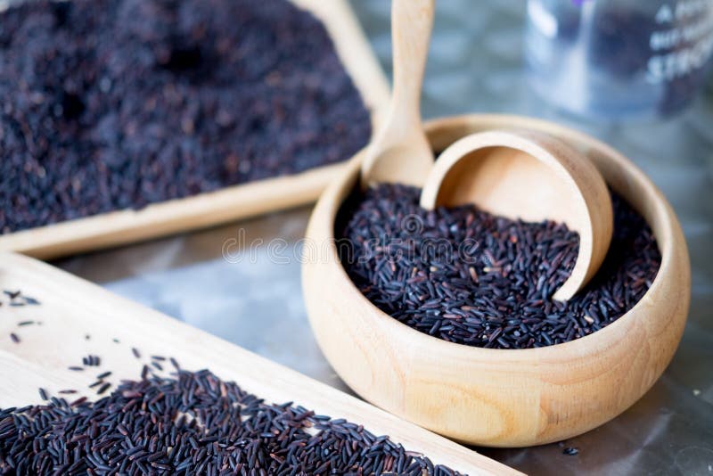 Thai black jasmine rice stock image. Image of carotene - 91502763