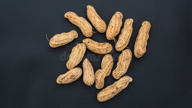 Thai Boiled Peanut Shells on the Black Background Stock Image - Image ...