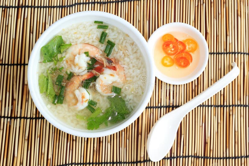 Thai Boiled Rice with Shrimp Stock Photo - Image of prawn, pork: 36517830