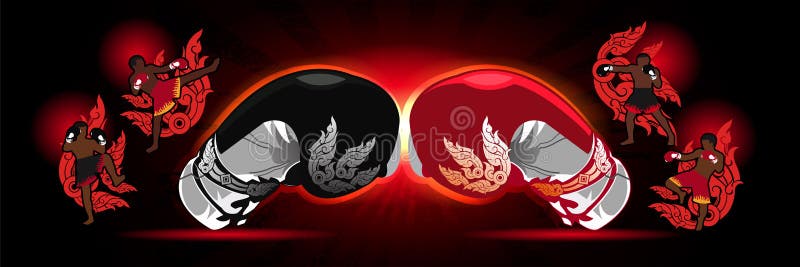 Thai Boxing Banner.it`s Fighting Concept Stock Vector - Illustration of ...