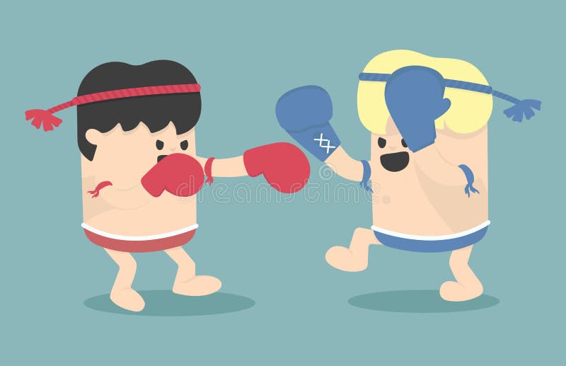 Thai boxing cartoon stock vector. Illustration of kick - 48452437