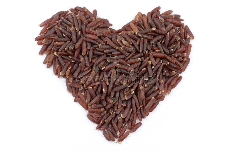 Thai Brown Rice in Heart Shape Stock Image - Image of rice, gaba: 19395193