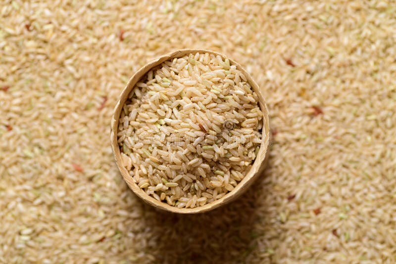 Thai Brown Rice Seeds in Bamboo Basket Stock Photo - Image of brown ...