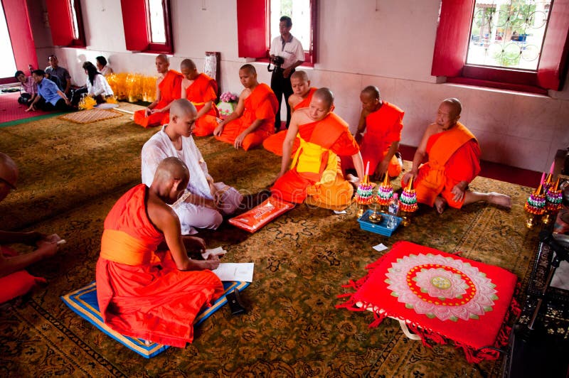 Thai Buddhist Ordination Ceremony Editorial Photography - Image of ...