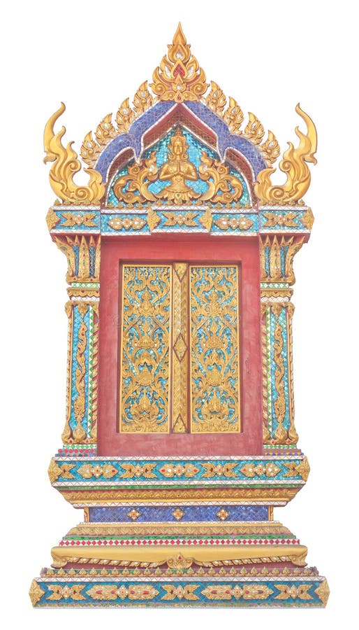 Thai Buddhist Temple Window Sculpture Stock Photo - Image of detail ...