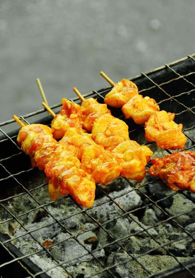 Thai Chicken Barbecue and Herb Stock Photo - Image of thailand, herb ...