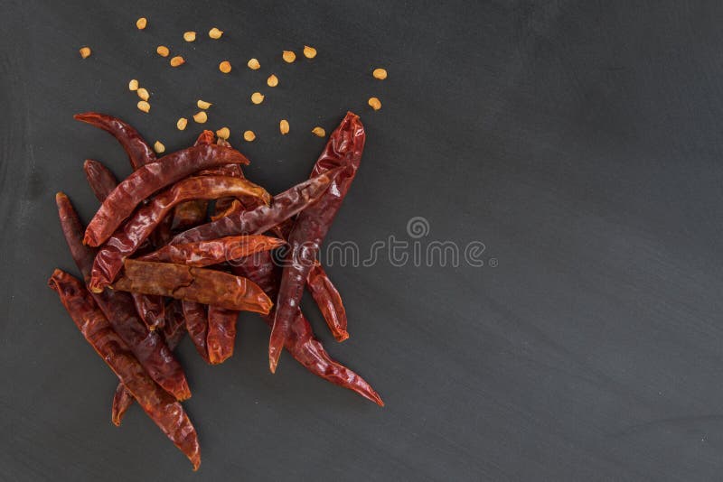 Thai Chili and Seeds with Copy Space Stock Photo - Image of detail ...