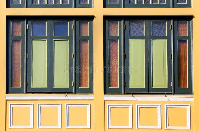 Thai Classic Window Bangkok Thailand Stock Photo - Image of blue ...