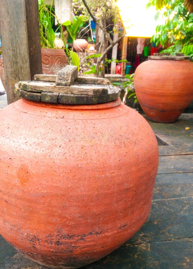 Clay water jars stock photo. Image of decorate, jars - 44032464