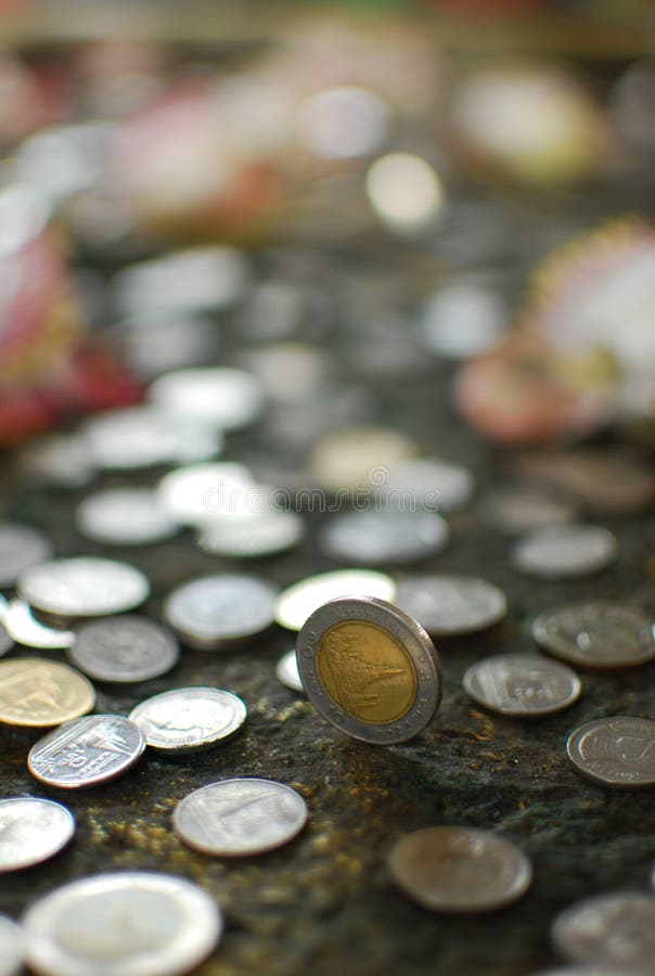 Thai coin stand stock photo. Image of treasure, closeup - 31877248