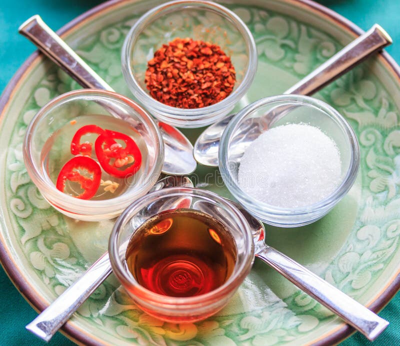 Thai condiment set stock photo. Image of garnish, paprika - 37260216
