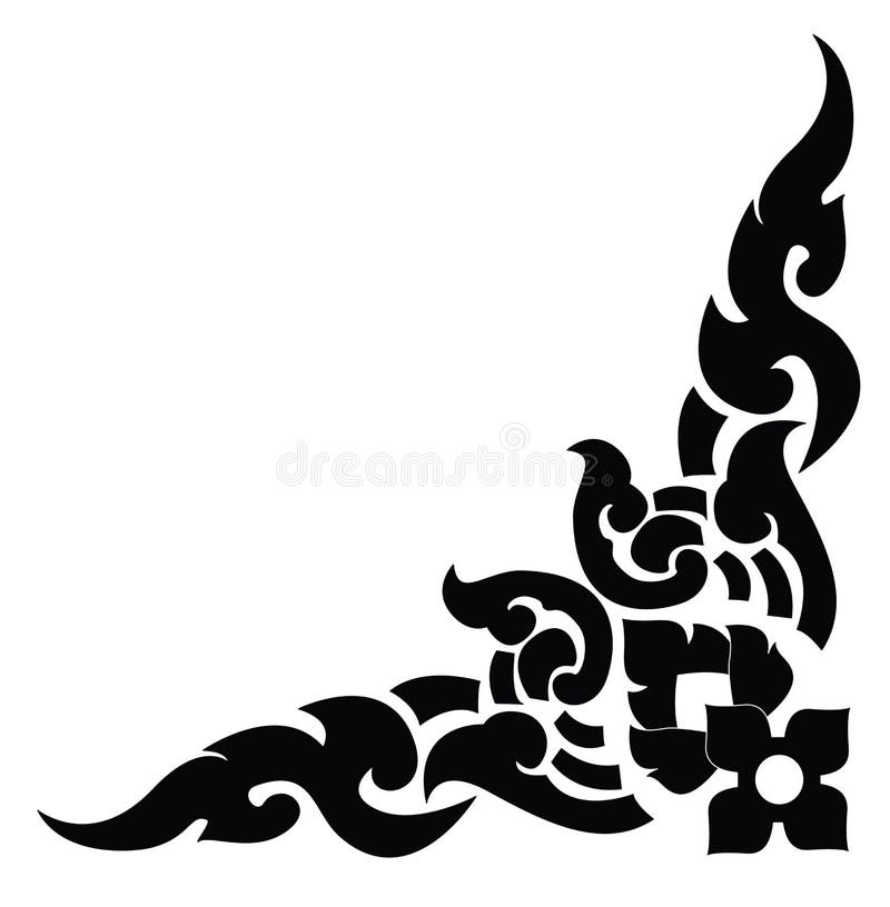 Thai Corner pattern stock vector. Illustration of ornate - 91154881