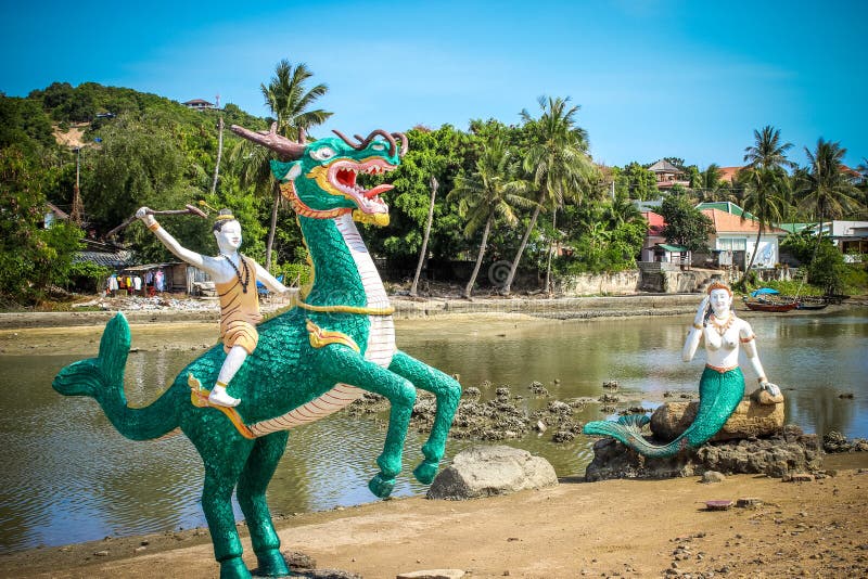 Thai Creatures Statue from Legend of Mysterious Stock Image - Image of ...