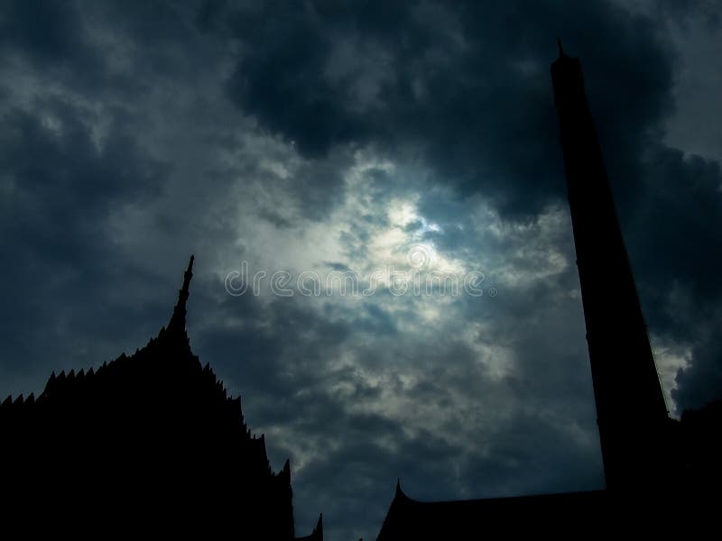 Thai crematory with smoke stock image. Image of fire - 106722095