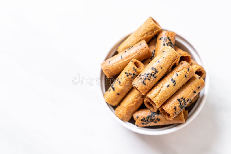 Thai crispy coconut roll stock image. Image of brown - 132312567