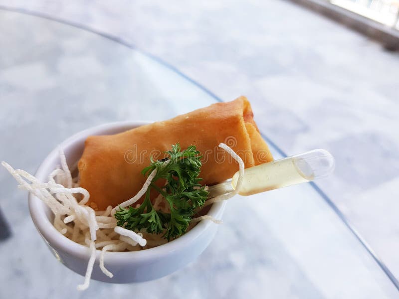 Thai Crispy Mee with Spring Rolls Stock Photo - Image of rice, chinese ...