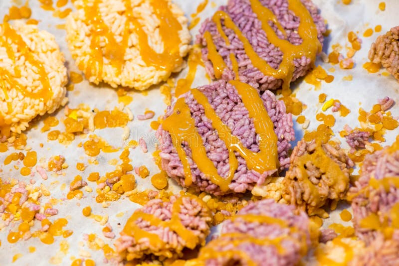 Thai crispy rice cracker stock image. Image of candy - 91818579