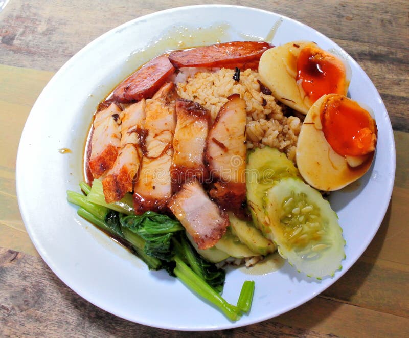 Thai Crispy Roasted Pork with Rice Stock Photo - Image of ingredient ...
