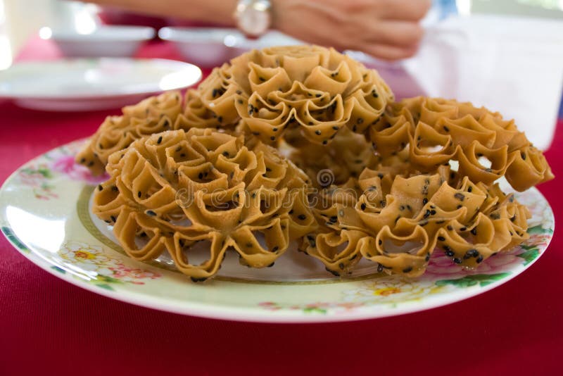 Thai crispy sweet snack stock image. Image of food, cuisine - 41991275