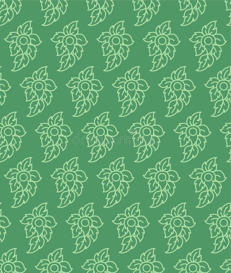 Thai Curl Leaf Vector Seamless Pattern Stock Vector - Illustration of ...