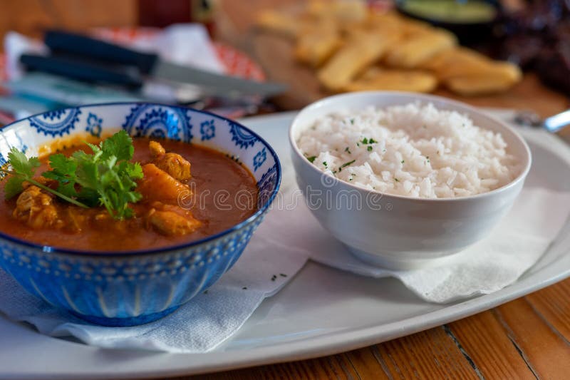 Thai Curry and Rice Seen Inside Bowl Stock Image - Image of spicy, view ...