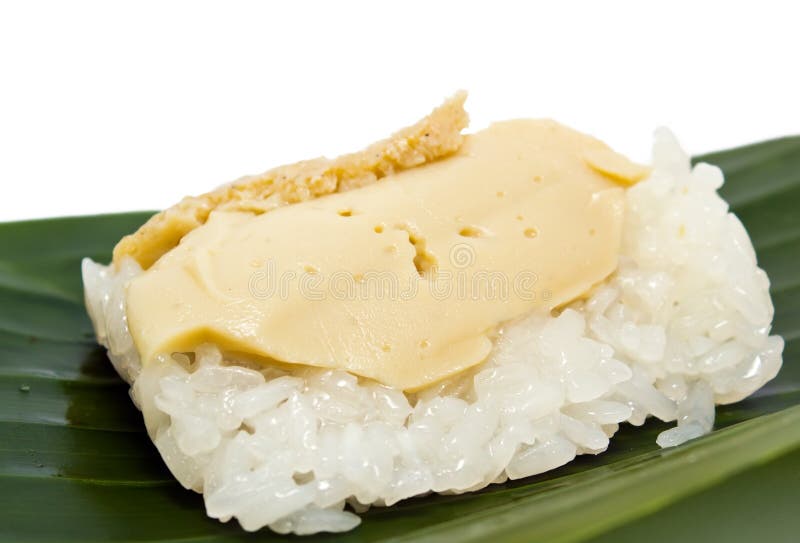 Thai Custard with Sticky Rice Stock Image - Image of steamed, custard ...