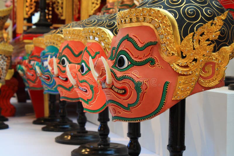 Thai demon face stock photo. Image of green, mask, face - 15003160