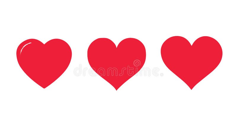 Three Hearts Illustrations, Various Sizes for Posters, Icons Stock ...