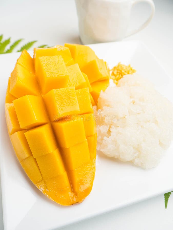 Thai Dessert Concept. Mango and Sticky Rice Stock Image - Image of ...