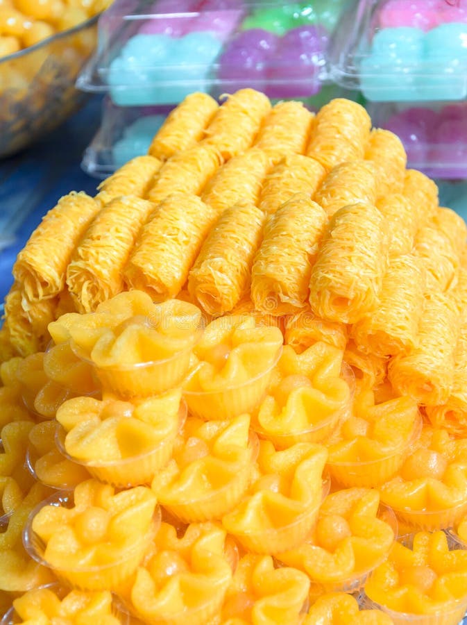 Thai dessert foi thong stock photo. Image of health, delicious - 28674532