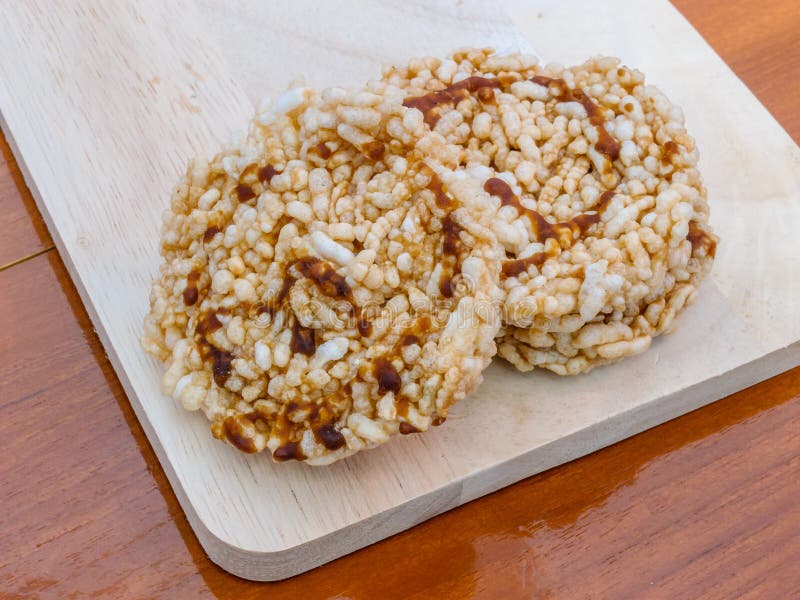 Thai Dessert, Rice crispy stock photo. Image of cookie - 65114844