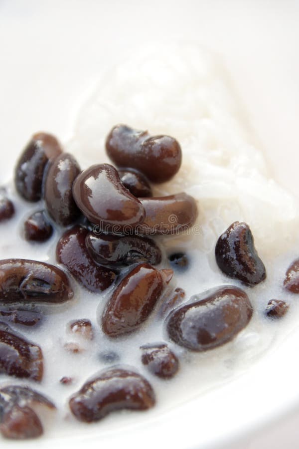 Sticky Rice with Black Bean in Coconut Milk Stock Photo - Image of asia ...